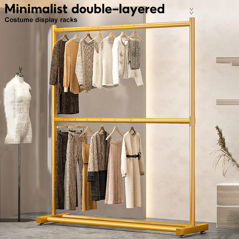 BINCOO Sampayan Metal Heavy Duty Clothes Rack 2 Tier Clothes Storage ...