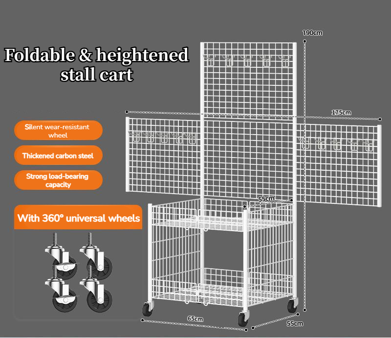 Mobile Folding Stall Small Cart Promotion Display Stand Night Market ...