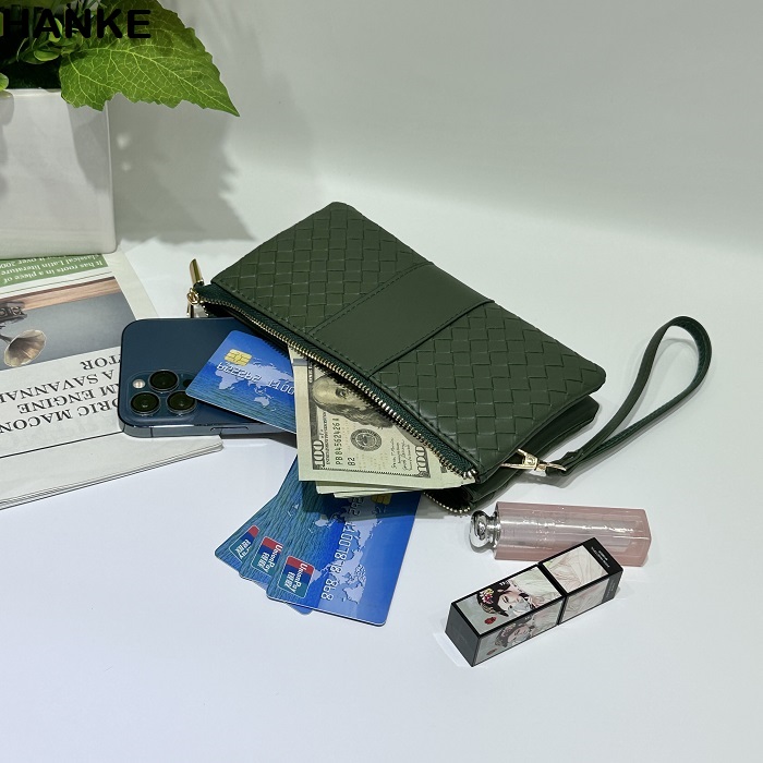 HANKE Large Wallet with Wristlet Wave Pattern Women's Fashion Purse 3 ...