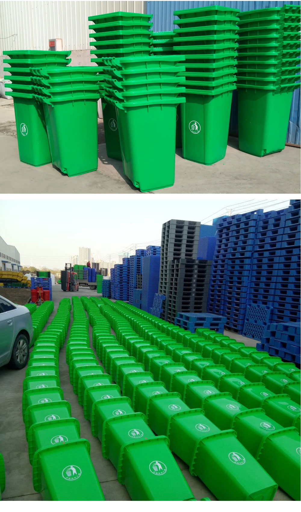 240L Trash Bin Big Outdoor Sanitation Impact Resistant Garbage Can with ...