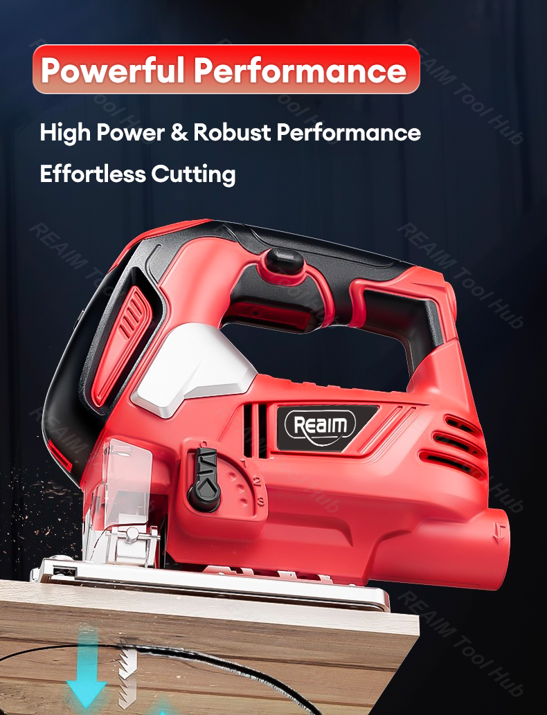 REAIM Electric Jigsaw with Blade Woodworking Saw Household Power Tools ...