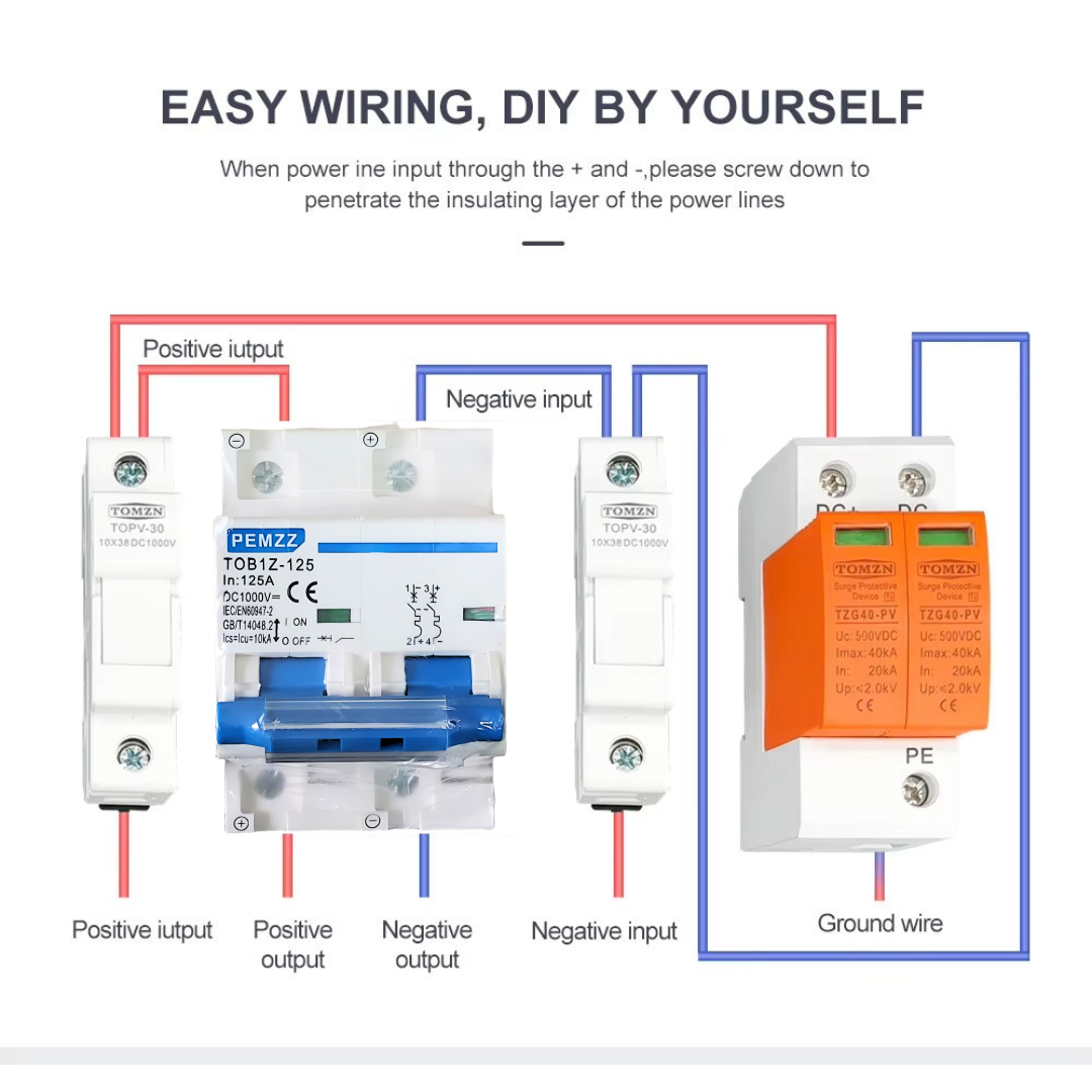 Circuit Breaker for Battery Main Switch 80A/100A/125A DC 2 Pole MCB ...