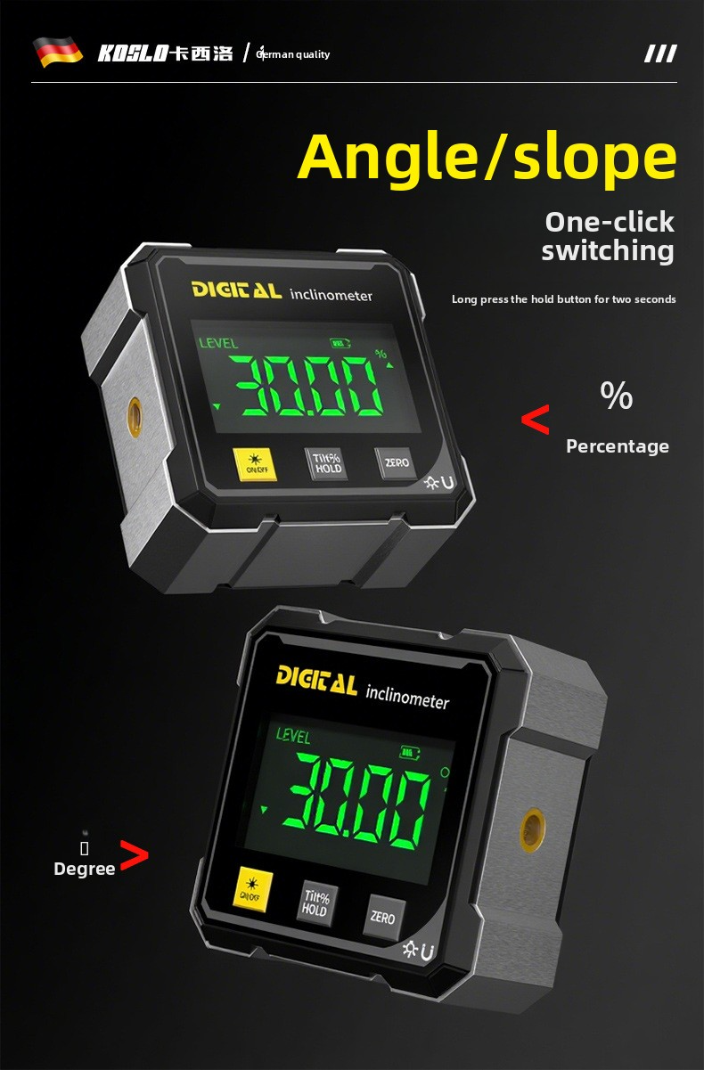 High Precision Digital Laser Level with Inclinometer & Angle ...