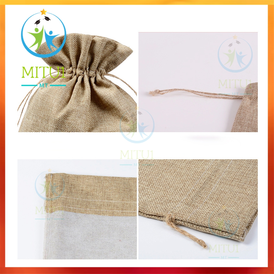 Burlap Drawstring Pouch Plain Linen Gift Bag Jute Storage organizer ...