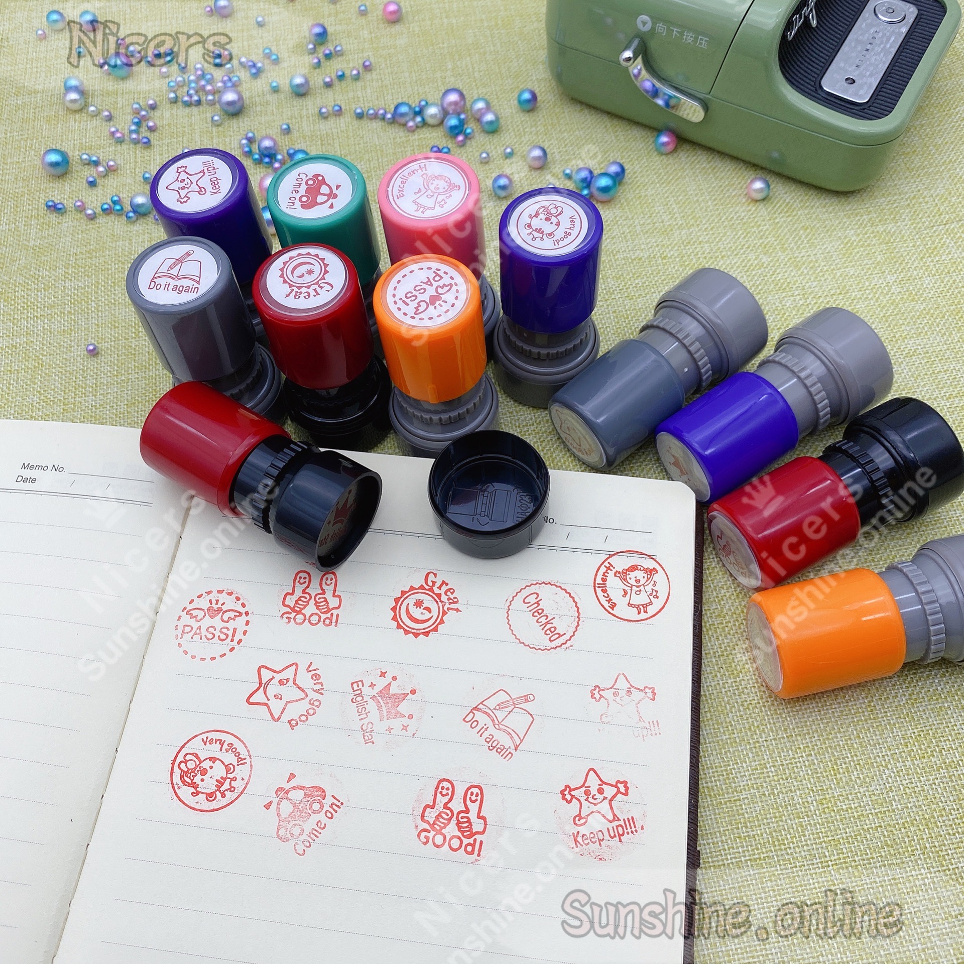 Circular Reward Fun Stamp Great Smiley Stamp Plastic 30x68mm | Shopee ...