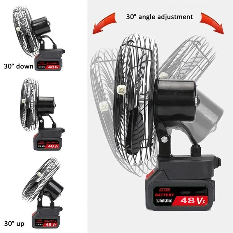 Cordless Electric Fan 8 Inch Portable Rechargeable High Power Fans ...