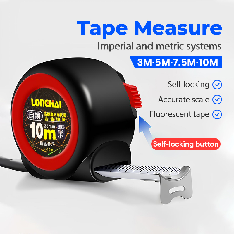 With Inch Measuring Tape 3M/10M Steel Tape Measure Auto Lock Meter Tape ...