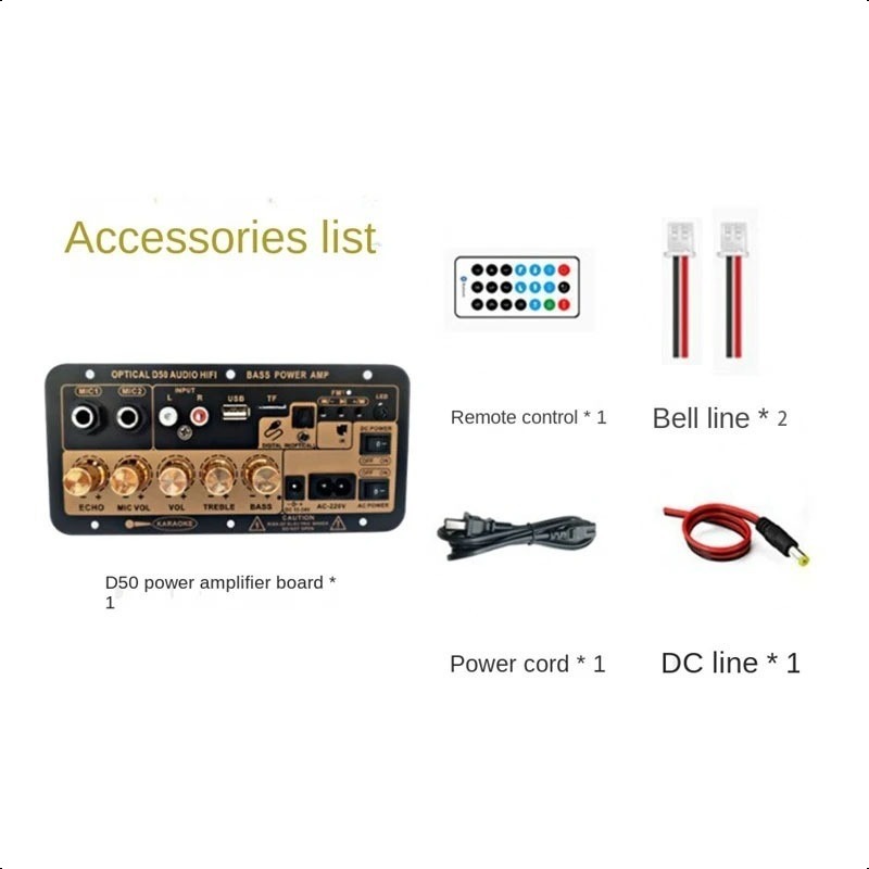 D50 3000W 220V AUDIO HIFI BASS POWER Amplifiers Bluetooth 5.0 Digital ...