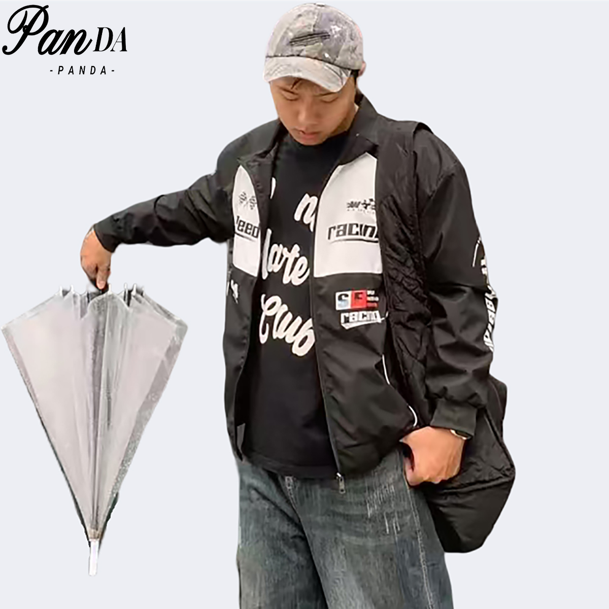 PANDA Riding Motorcycle Jacket Loose Cotton Waterproof Windbreaker ...