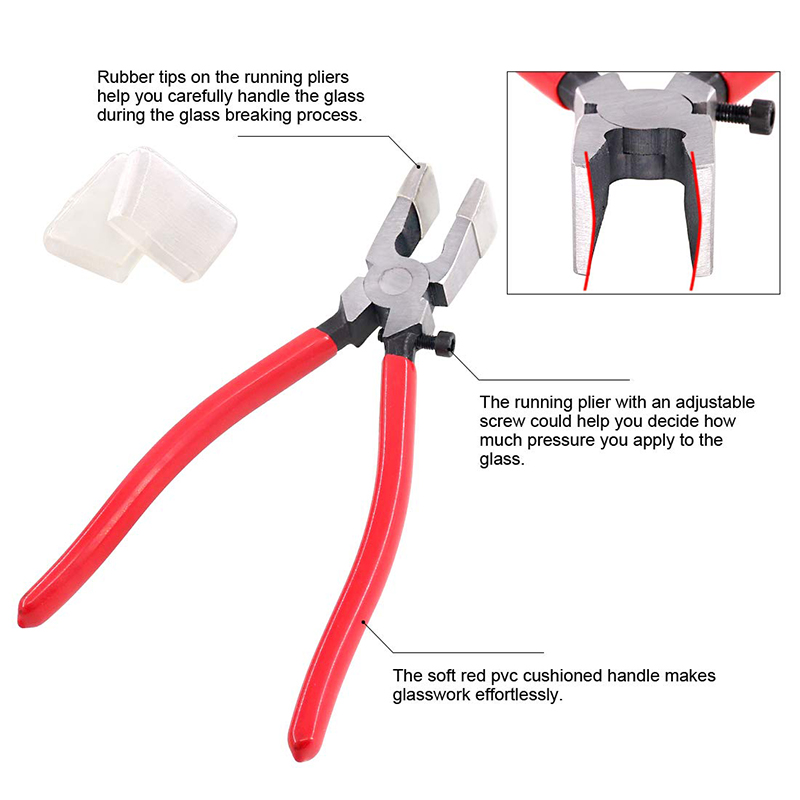 Heavy Duty Key Fob Pliers Tool, Metal Glass Running Pliers With Flat ...