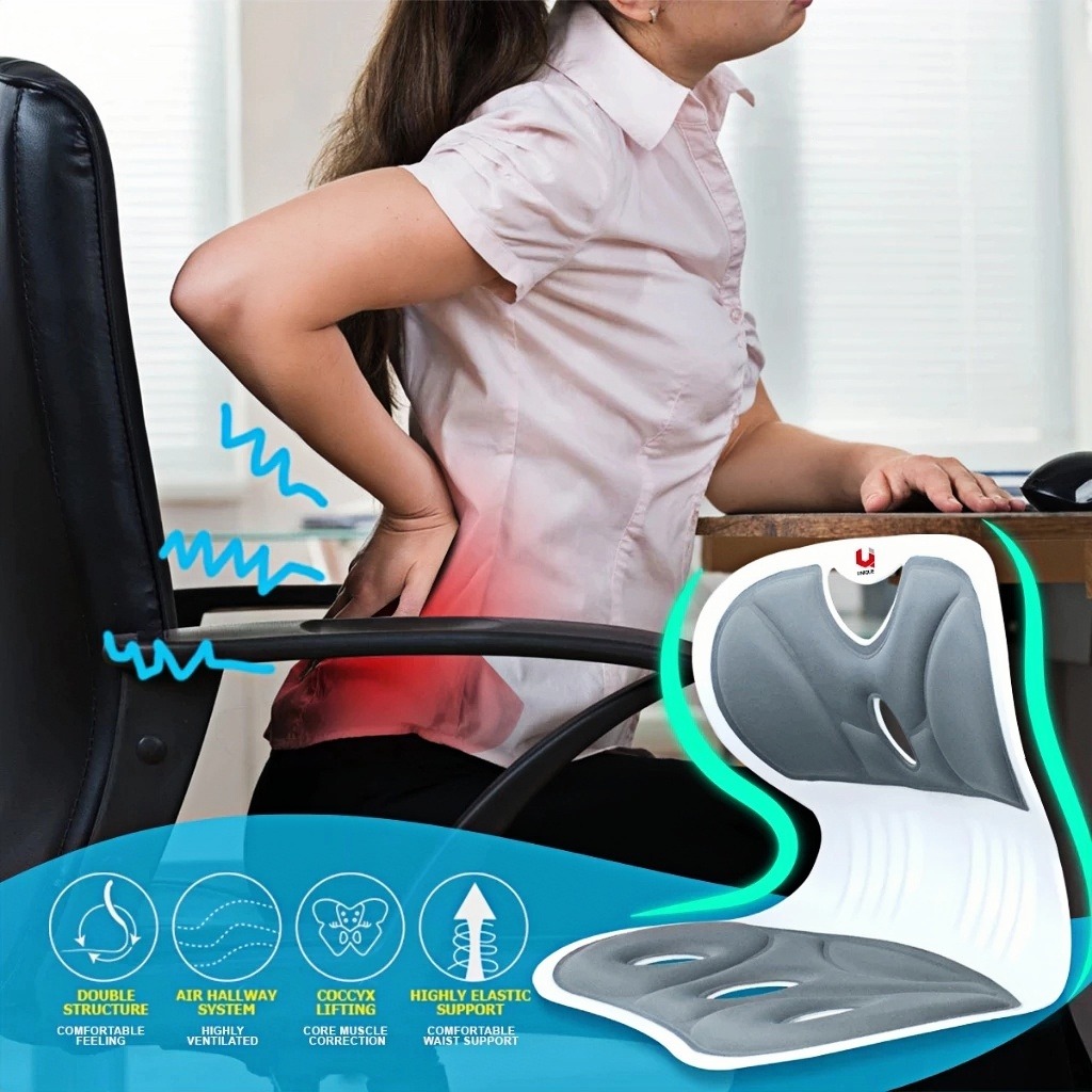 Ergonomic Posture Corrector Chair with Memory Foam Lumbar Cushion ...