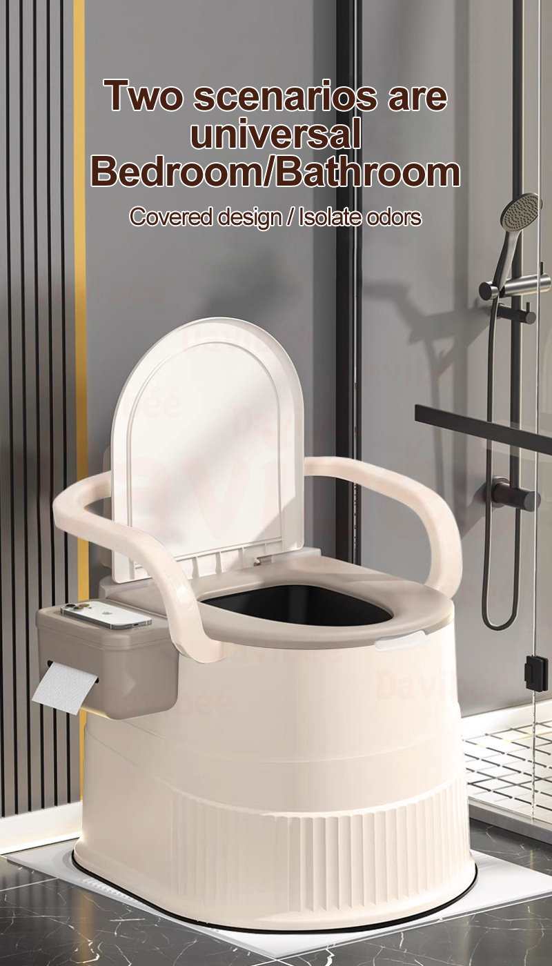 Davibee Arinola For Adult Portable Toilet with Armrest For Elderly ...