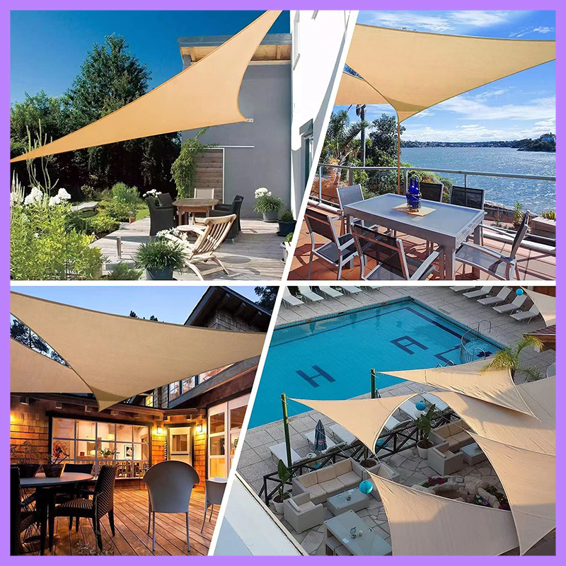Sun Shade Sail Net Triangle Quadrangle Shade Sail Canopy Outdoor Awning ...