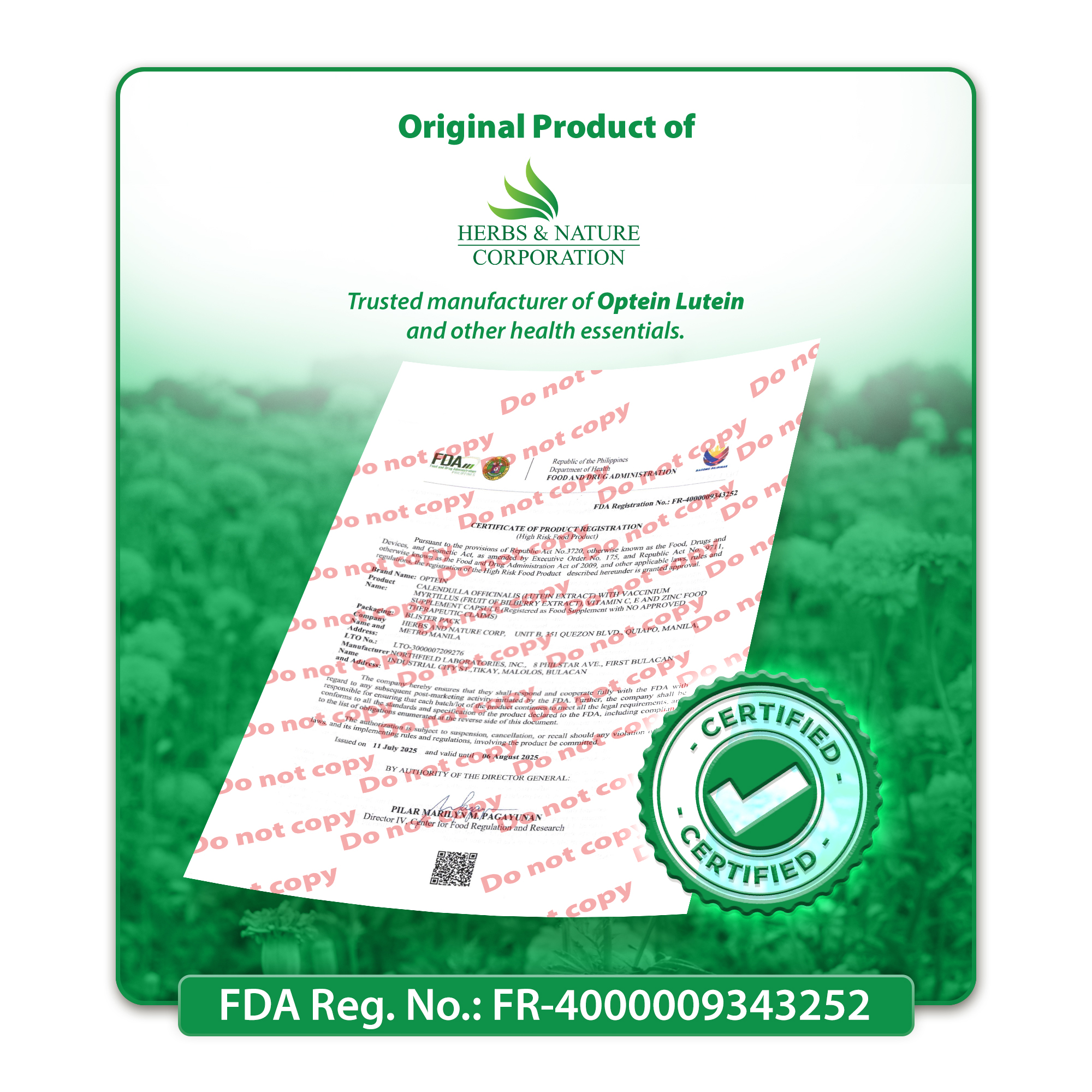 HNC - Optein Lutein 50 pcs Capsule 510 mg Eye Health Supplement for ...