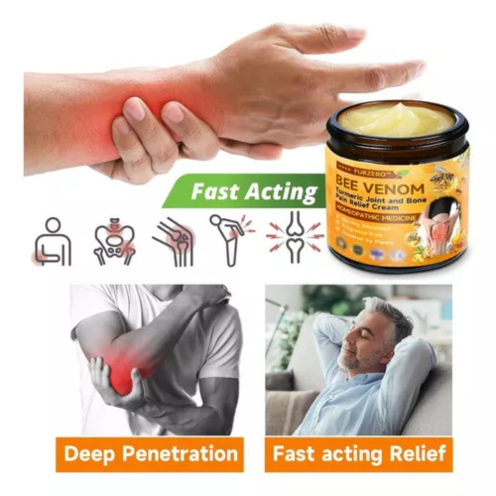 Turmeric Bee Venom Plus Natural Topical Cream for Arthritis Muscle Pain ...