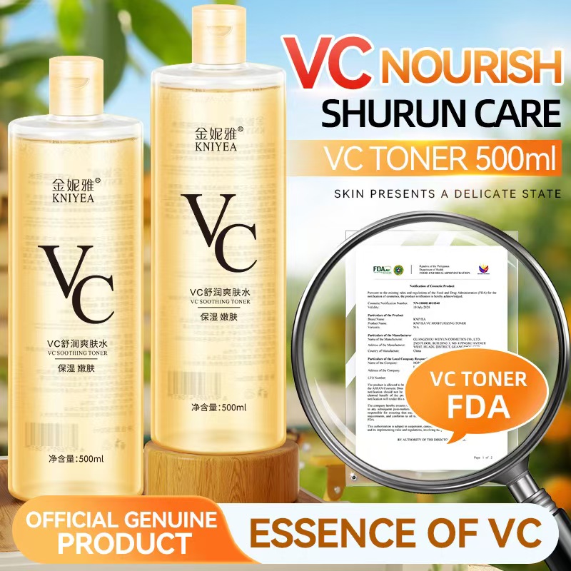【BUY 1 TAKE 2】500ML Vitamin C Toner Intensive Whitening Remove Acne Deep Clean Softening Skin ...