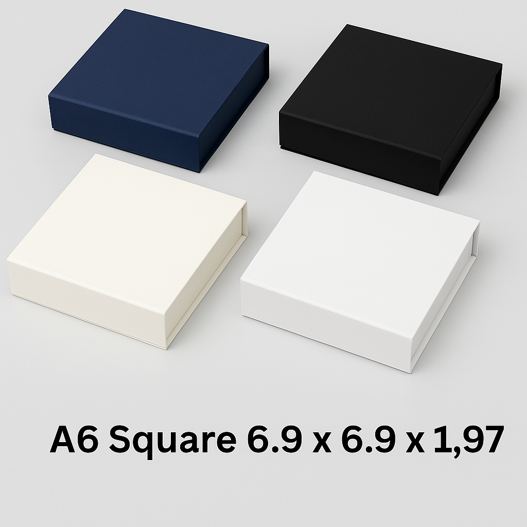 A6 Square Magnetic Gift Box 6.9 x 6.9 x 1.97 inches – Premium Rigid ...