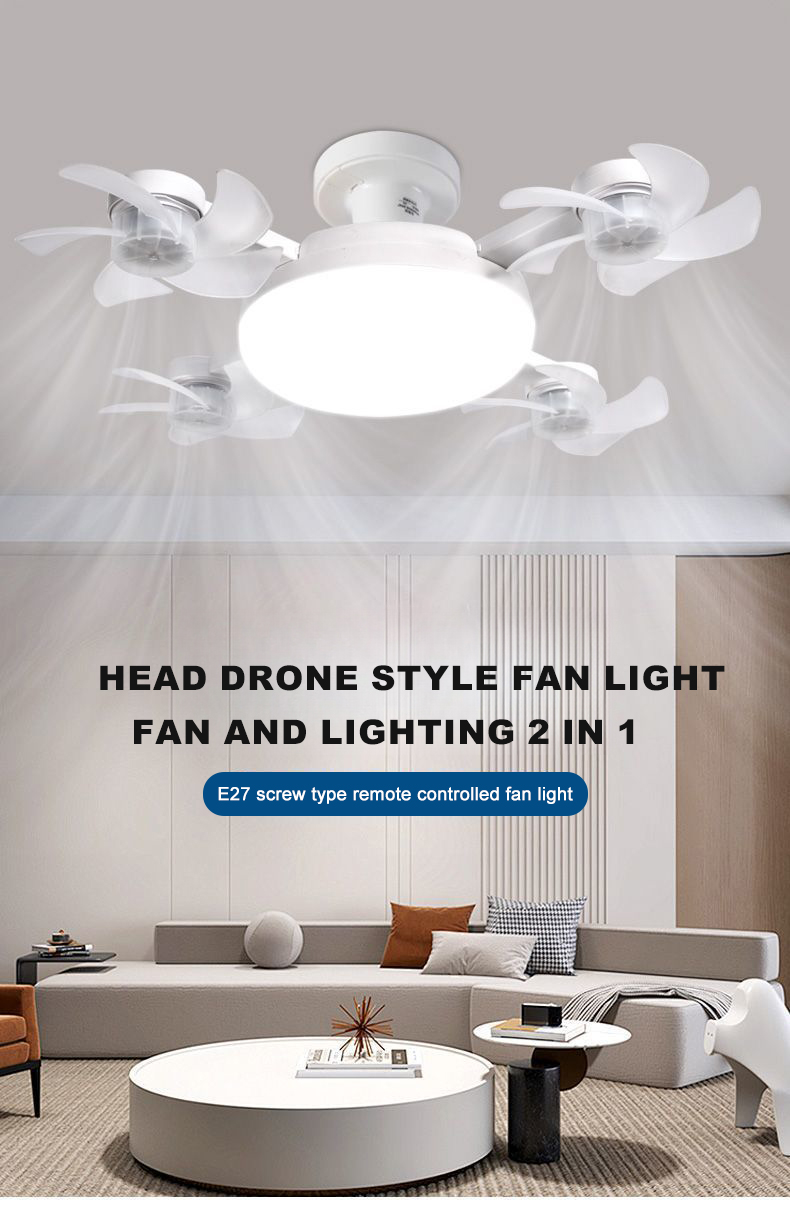 QOROOS Drone Fan Light - 3-in-1 Ceiling Fan with LED Light & Remote ...