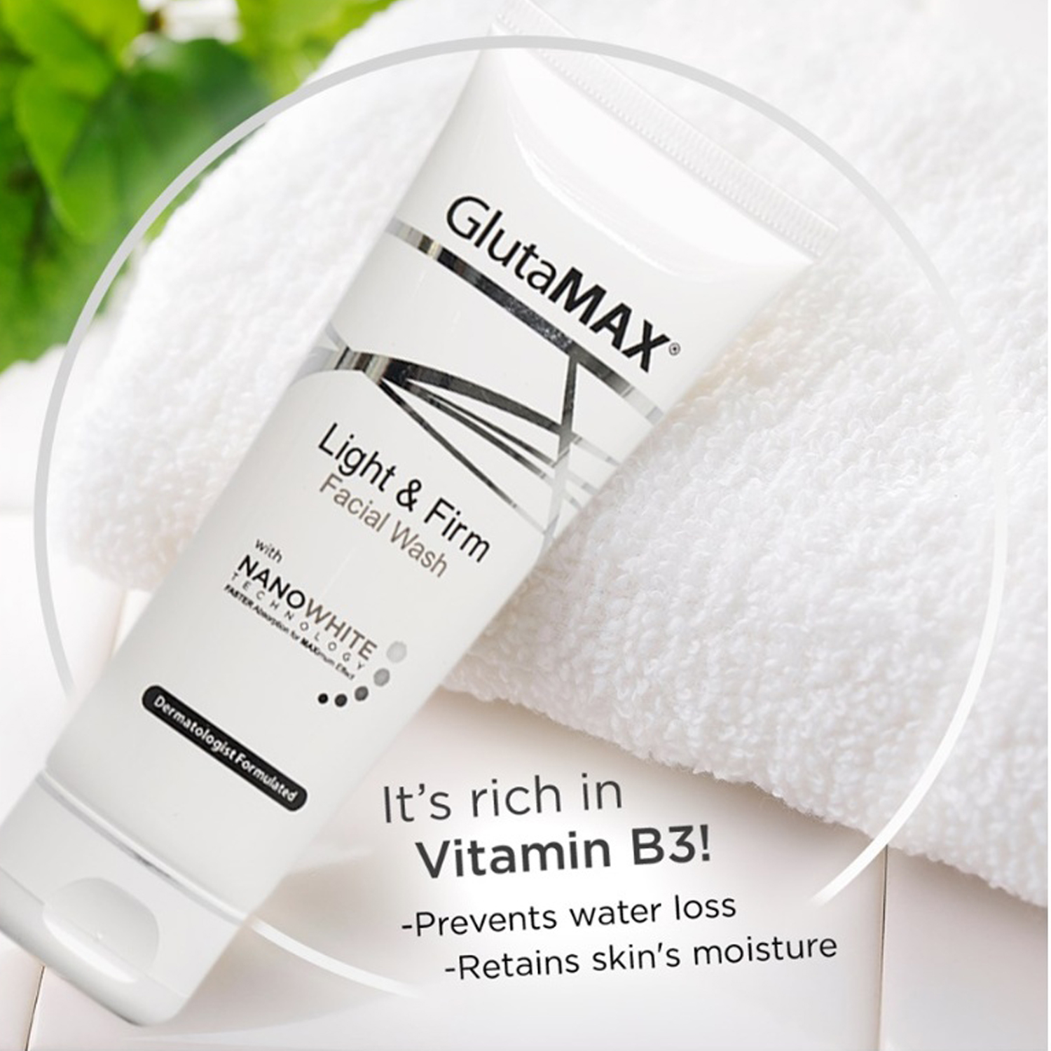 KM Glutamax Light & Firm Facial Wash with Nanowhite Technology 50g ...