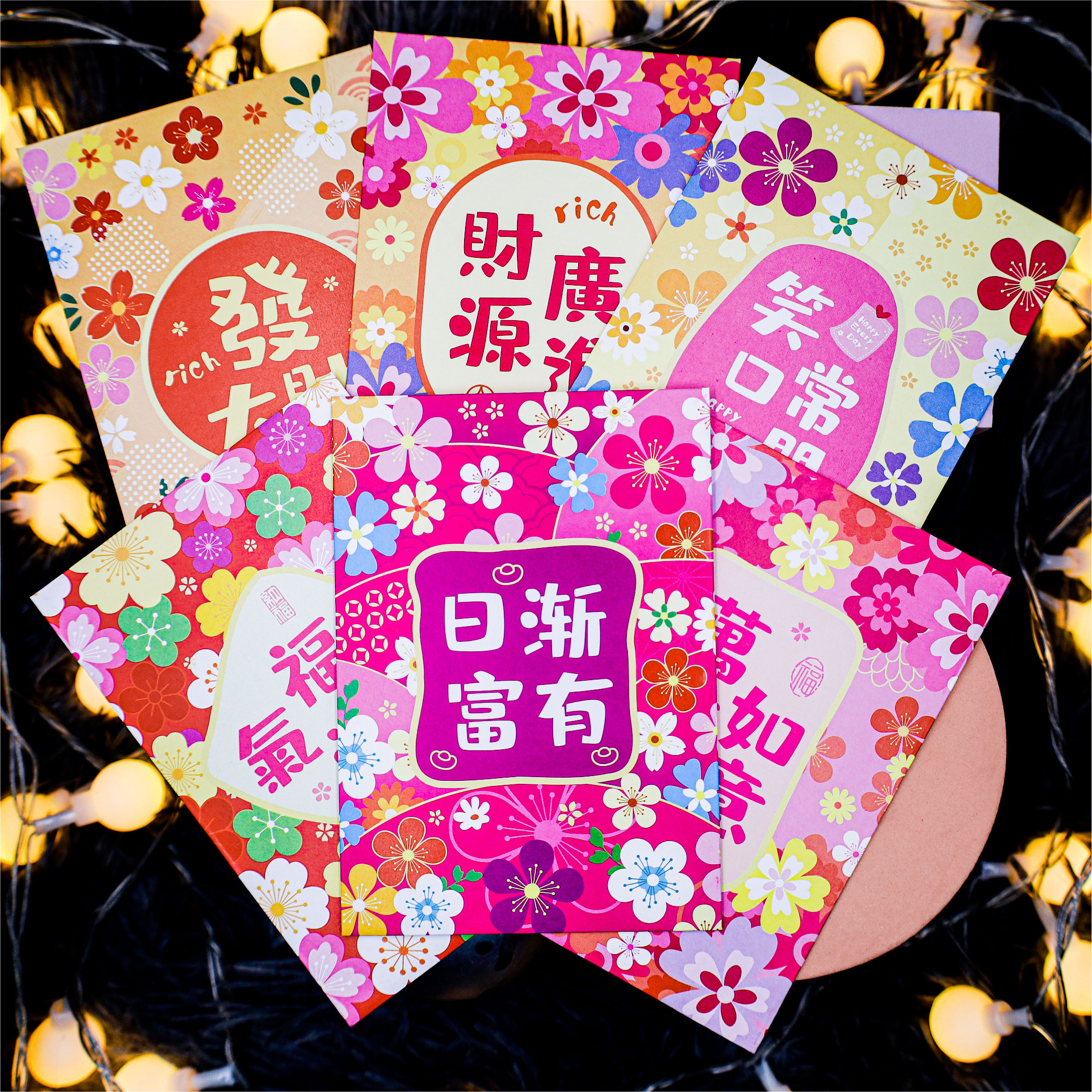 Steve Kyle Creative Colorful Envelope Six Pieces Flower Season Angpao ...