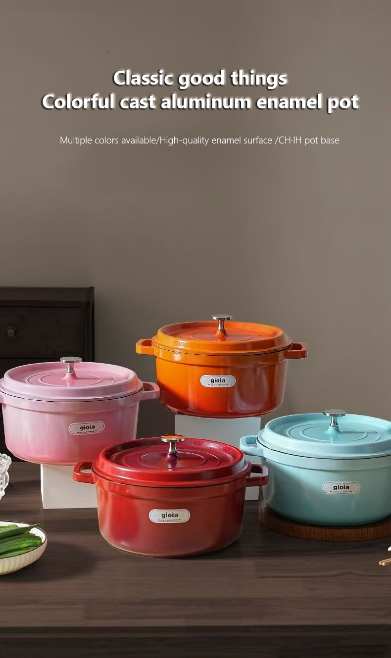 Cast Iron Enamel Pot 24CM round cast iron enamel soup pot ...