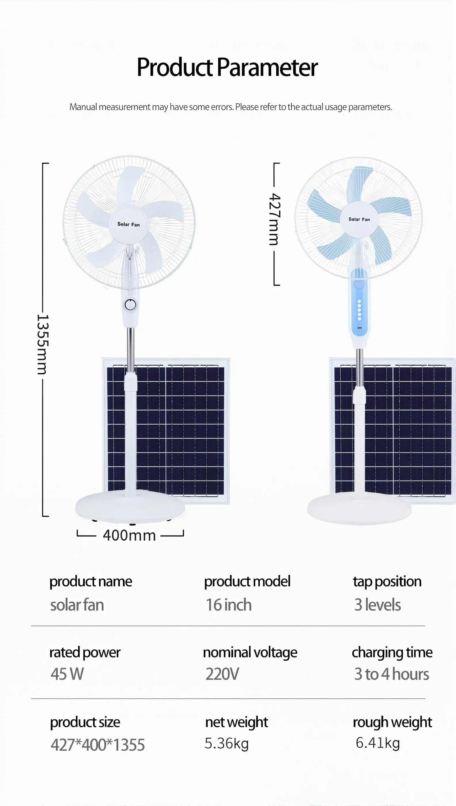 Solar Fan Strong Wind 16Inch Solar Wall Fan With Panel Solar Electric ...