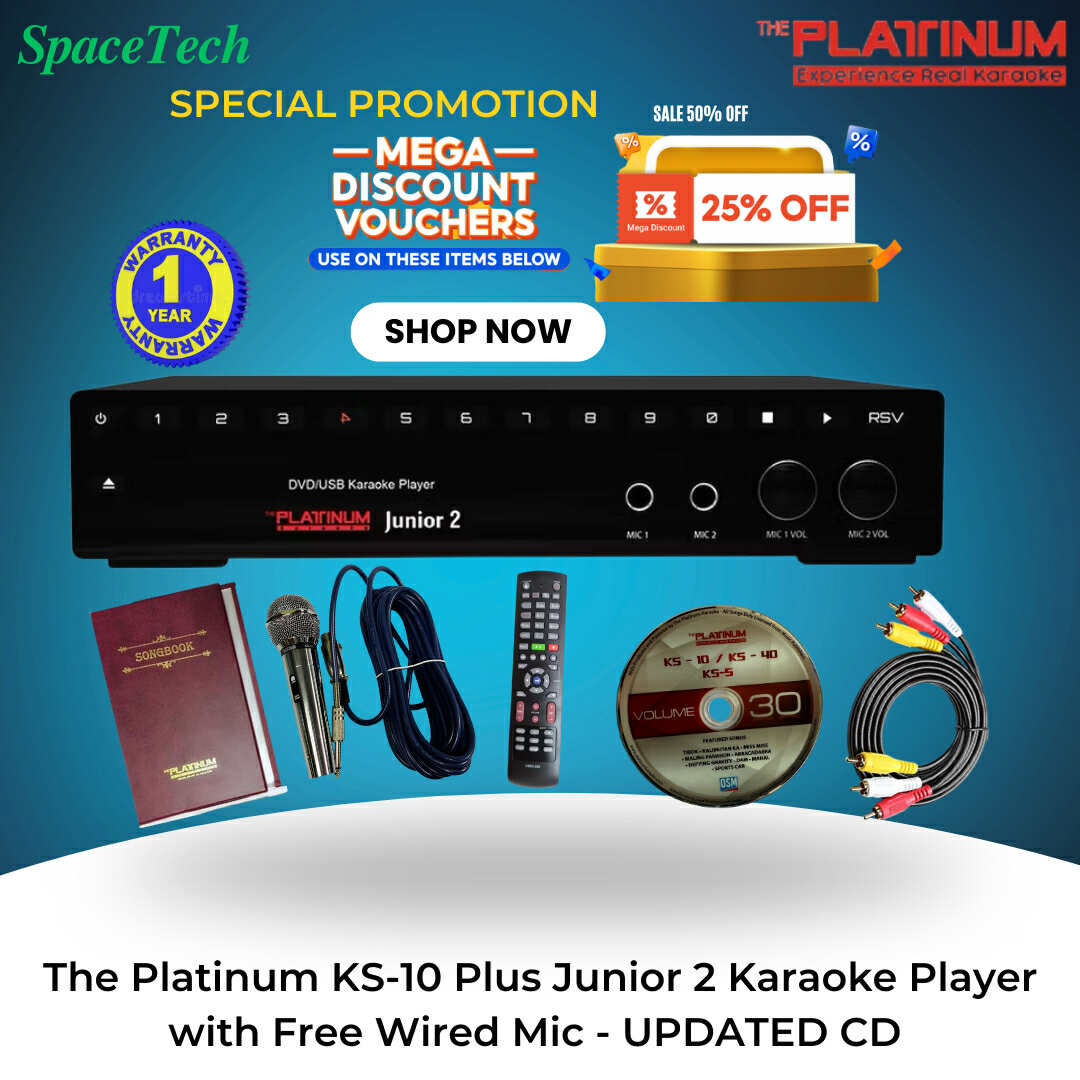 The Platinum KS-10 Plus Junior 2 Karaoke Player with Free Wired Mic ...