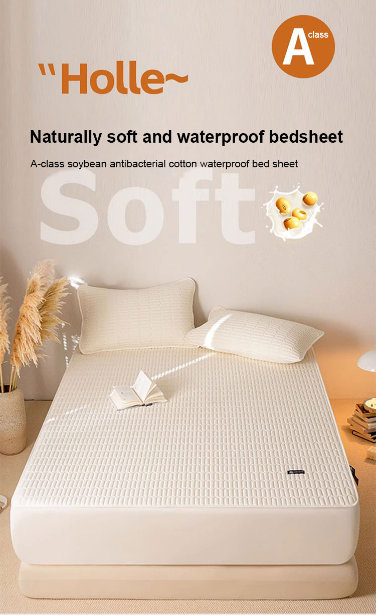 Dime Anti-slip Waterproof Mattress Protector Texture Stripes Design ...