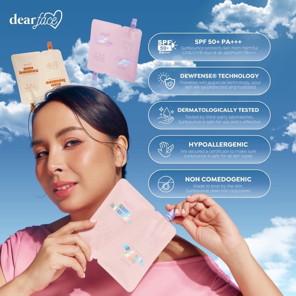 DEAR FACE SUNBOUNCE SUNSCREEN PREMIUM HYBRID TINTED SPF 50+ PA ...