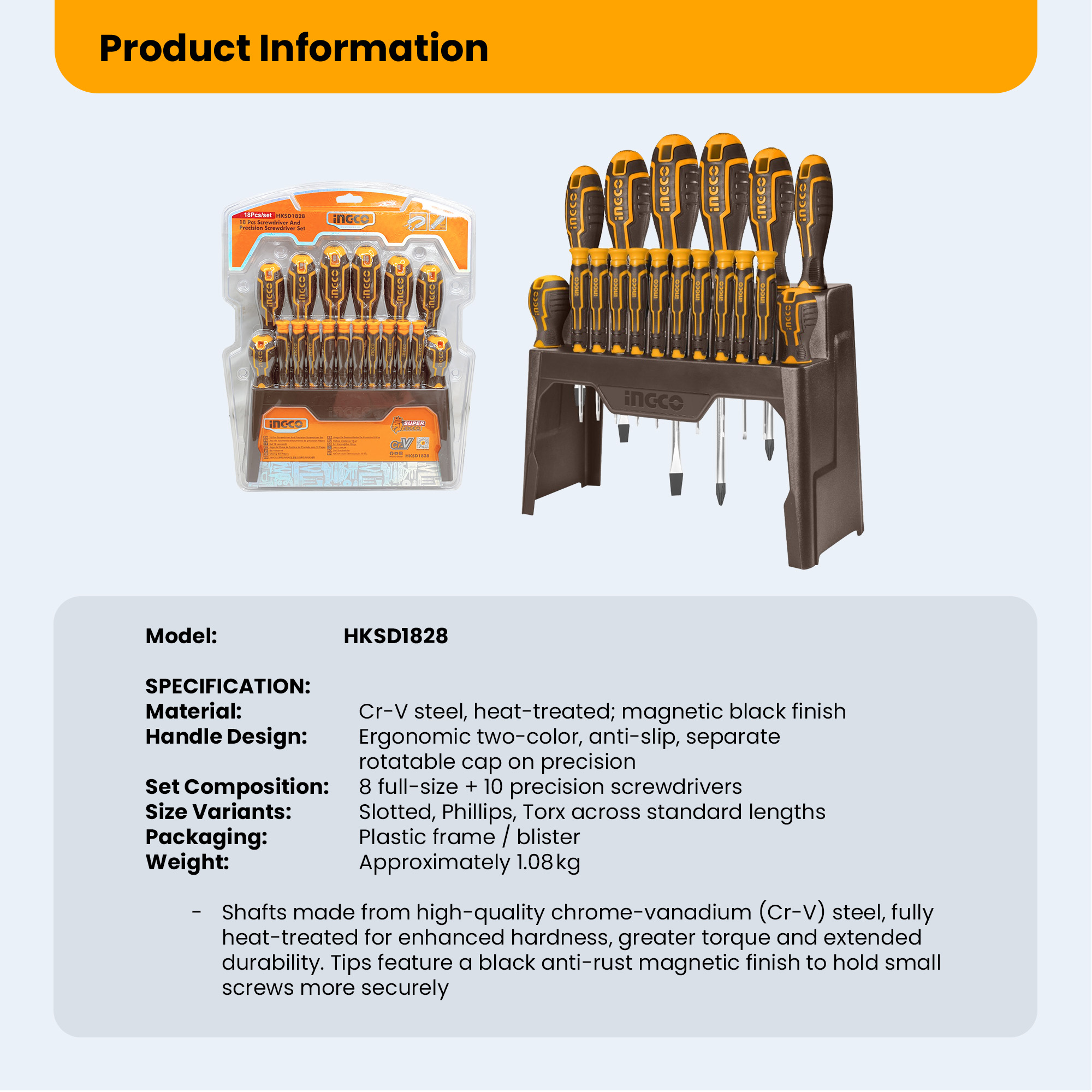 Ingco 18pcs Precision And Screwdriver Set CR-V HKSD1828 IHT | Shopee ...