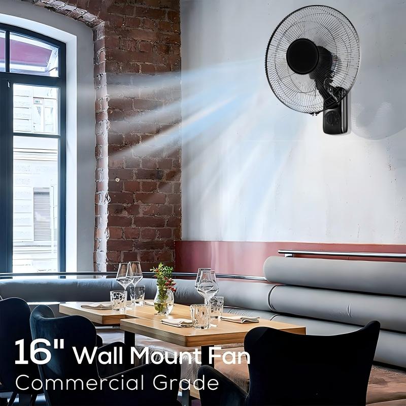Wall fan 16 inch three speed air volume adjustment 5-blade silent ...