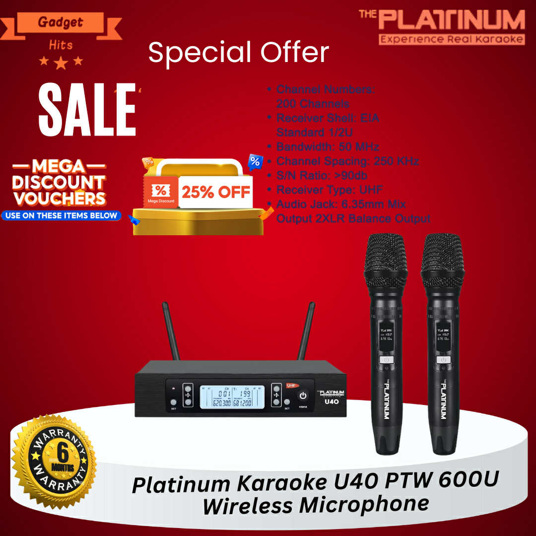 Platinum Karaoke U40 PTW 600U Wireless Microphone | Shopee Philippines