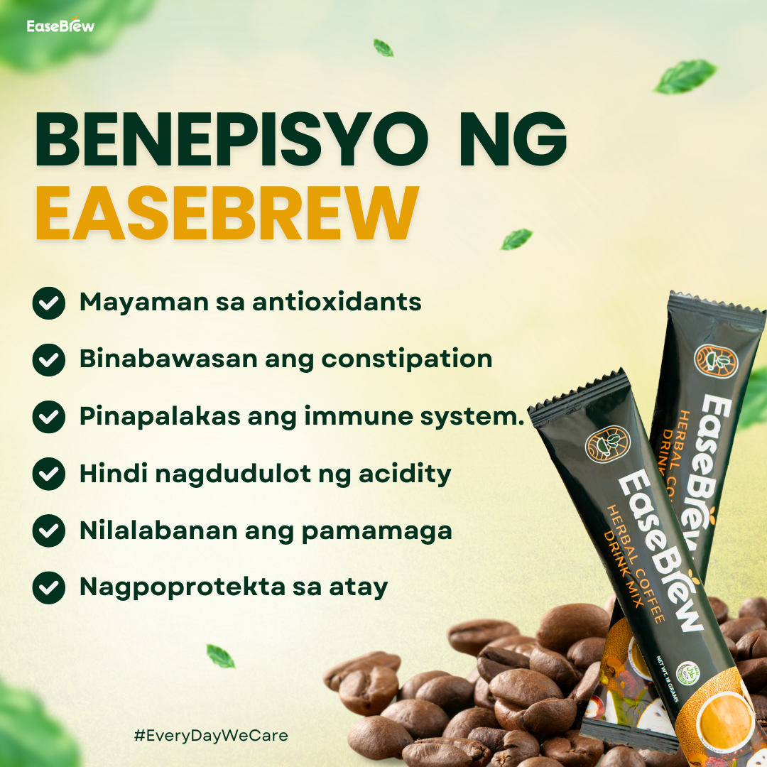 5 SACHETS EaseBrew Herbal Coffee Drink Mix (18g Each) – 100% ORGANIC ...