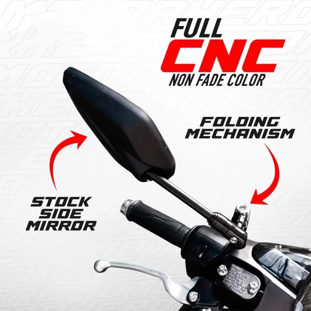 【COD】360° Rotation CNC Aluminum Motorcycle Side Mirror Universal ...