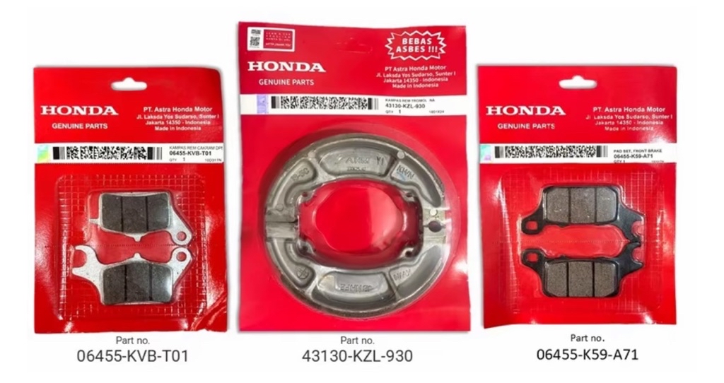 HONDA BRAKE PAD & SHOE with SPRING Set | HONDA CLICK 125/150 V1/V2/V3 ...