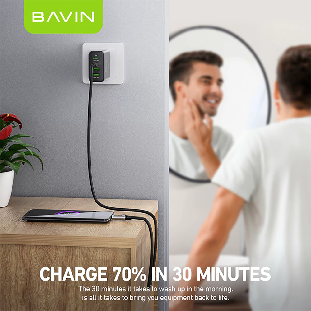 BAVIN PC927 / PC917 100W Super Fast Charger Adapter w/ Dual Ports ...