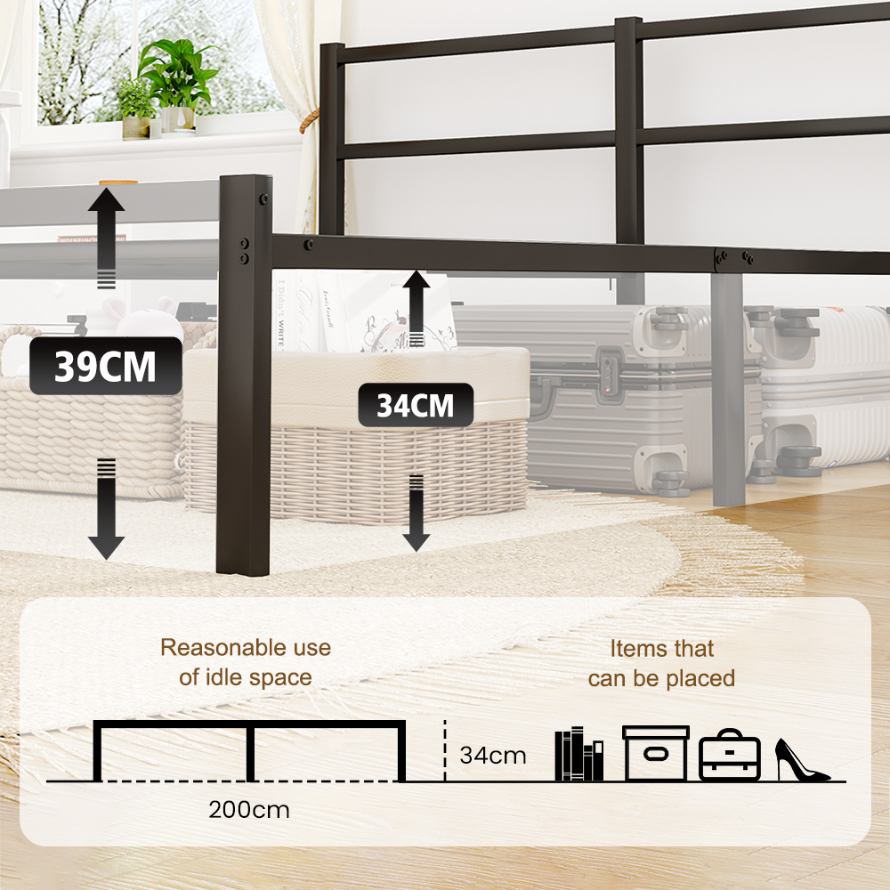 【Load 1000KG】 Imported Iron Bed Frame With Headboard Single/Double ...