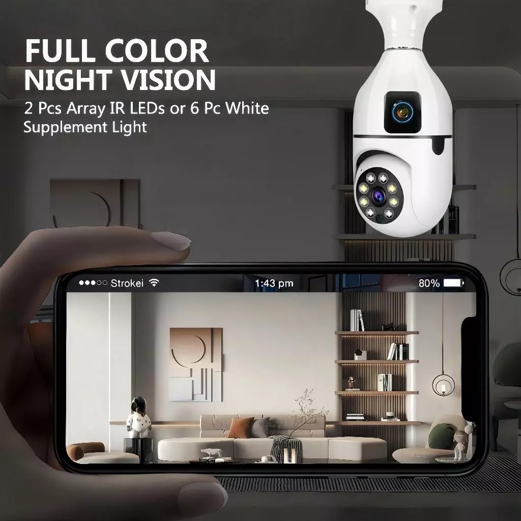 V380 PRO Dual-Lens CCTV Camera 4K UHD 256GB 360° Panorama Remote 2-Way ...