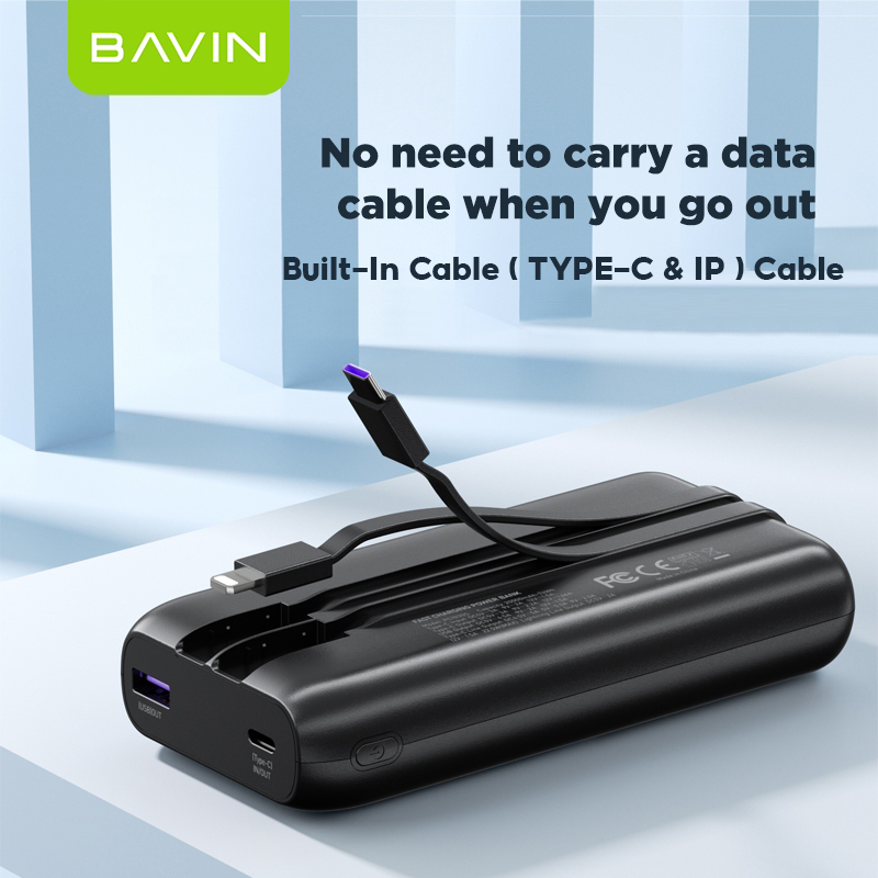 BAVIN PC1029 10000mAh / PC1030 20000mAh 22.5W Fast Charging Powerbank w/ Built-in Cable, LED ...