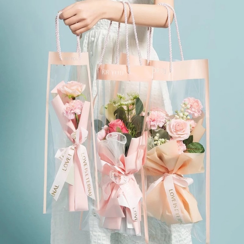 10pcs丨Gift Bag Plastic Bag Transparent Packaging Bag Waterproof Bouquet ...