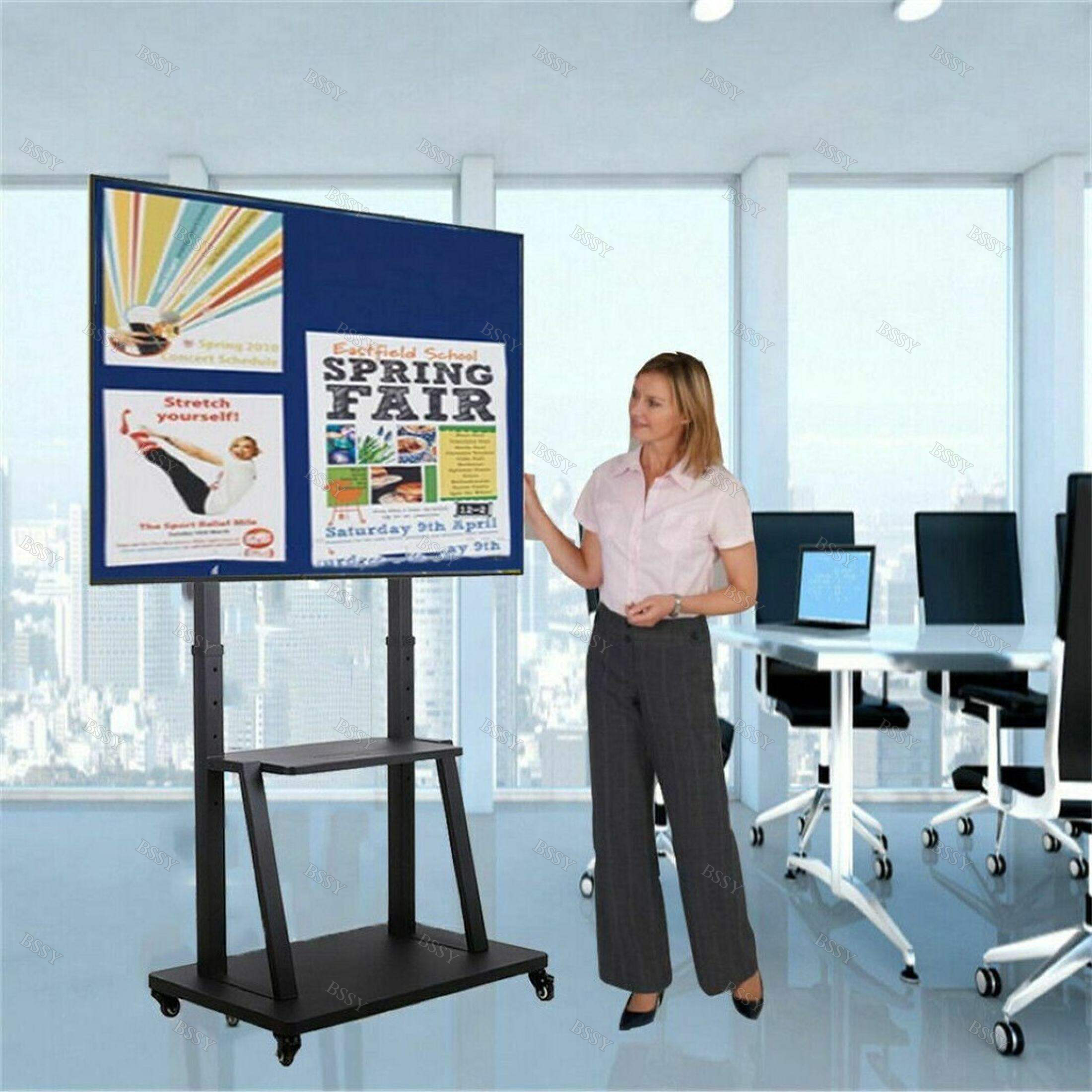 TV Stand LCD Monitor Stand 30-90 Inch Screen Floor Movable With Tray 15 ...