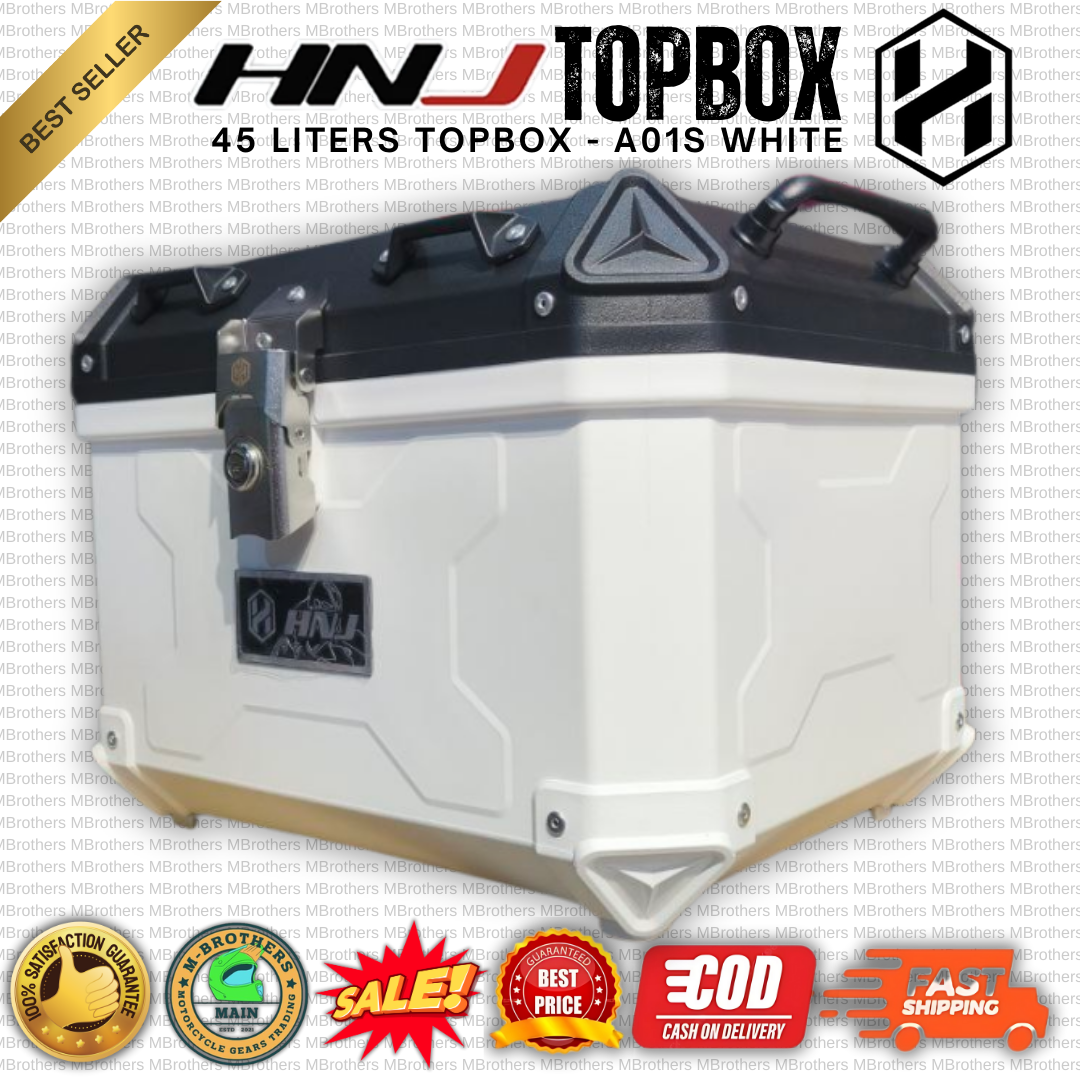 Topbox Only HNJ A01s Single Lock - 45 Liters Motorcycle Topbox with ...