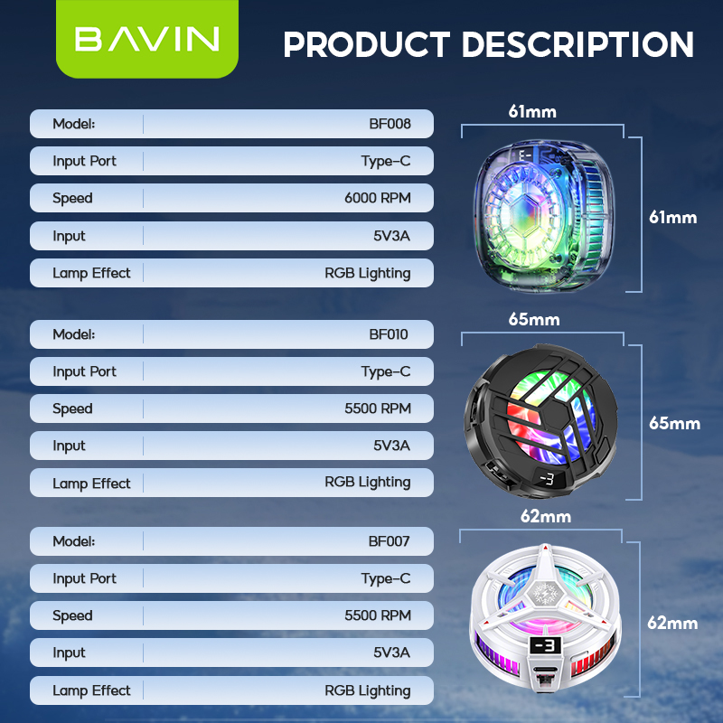 BAVIN Magnetic Gaming Phone Cooler | Fast Cooling Heat Dissipation ...