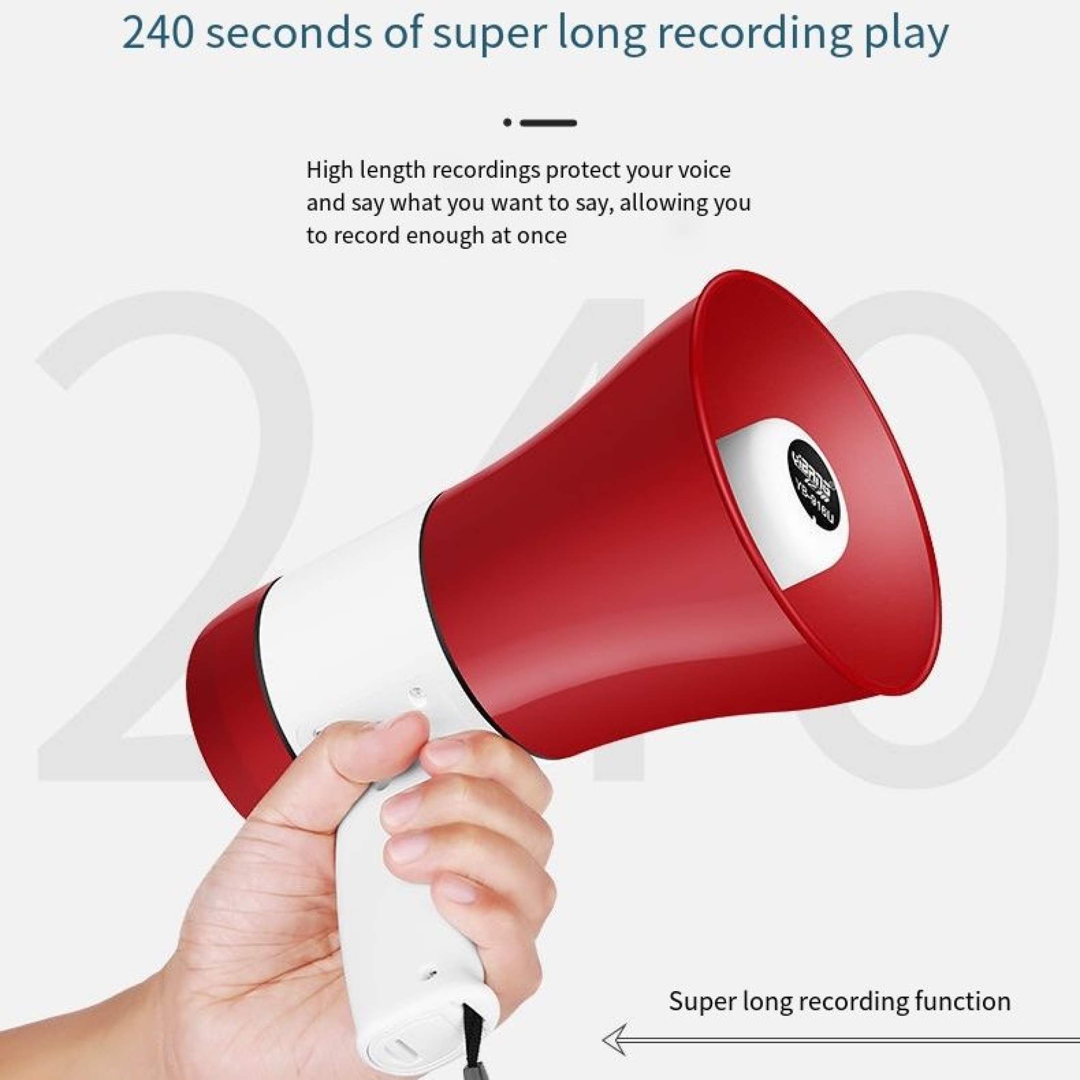 Handheld Megaphone Type-C Charge with Talk/Play/Siren/USB/TF Cards ...