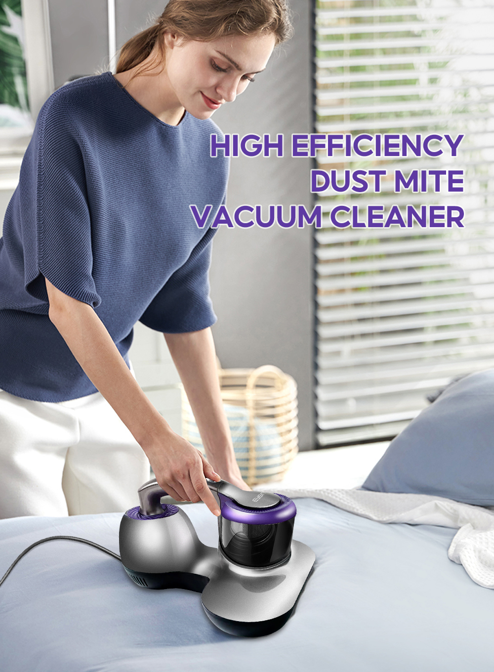 EYSIN S10Pro Dust Mite Vacuum Cleaner 15000pa Strong Suction with UV Light Mattress Cleaning ...
