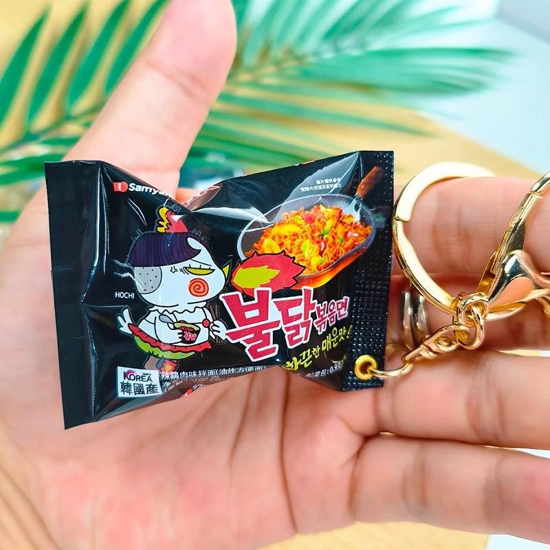 Simulation of Korean turkey noodle snack bag key chain creative snacks ...