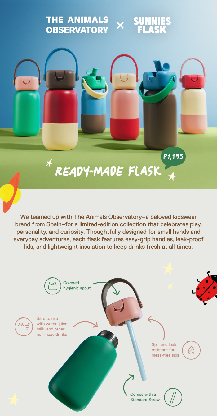 Sunnies Flask x The Animals Observatory 16oz Robo Flask in Jewel Beetle ...