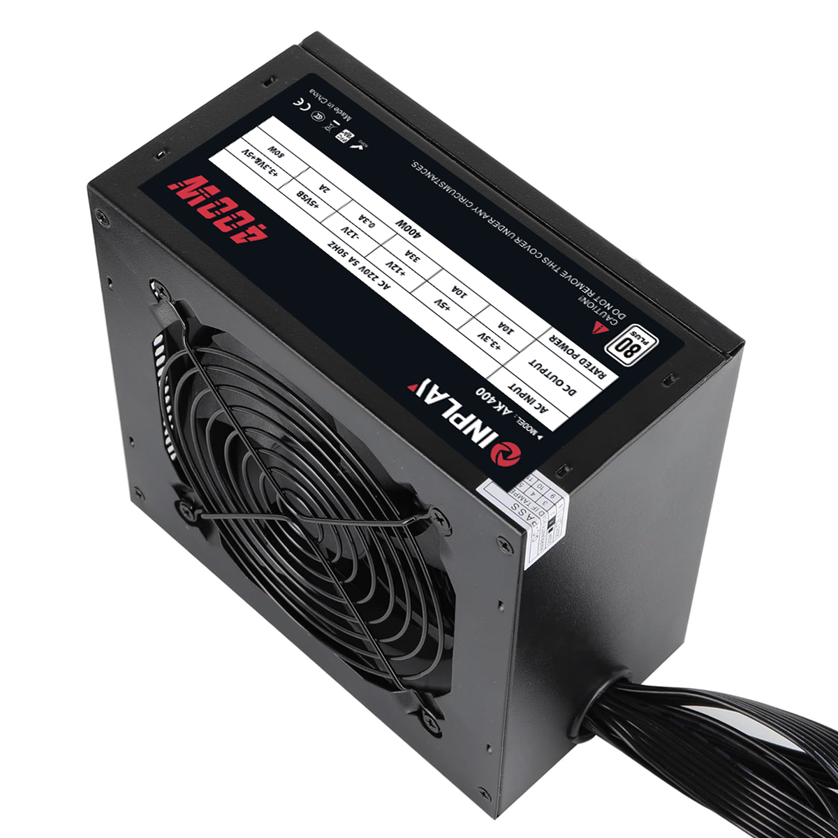 Inplay 400W ATX PSU 80 Efficiency Rated 400W Long Wire PSU For Desktop ...