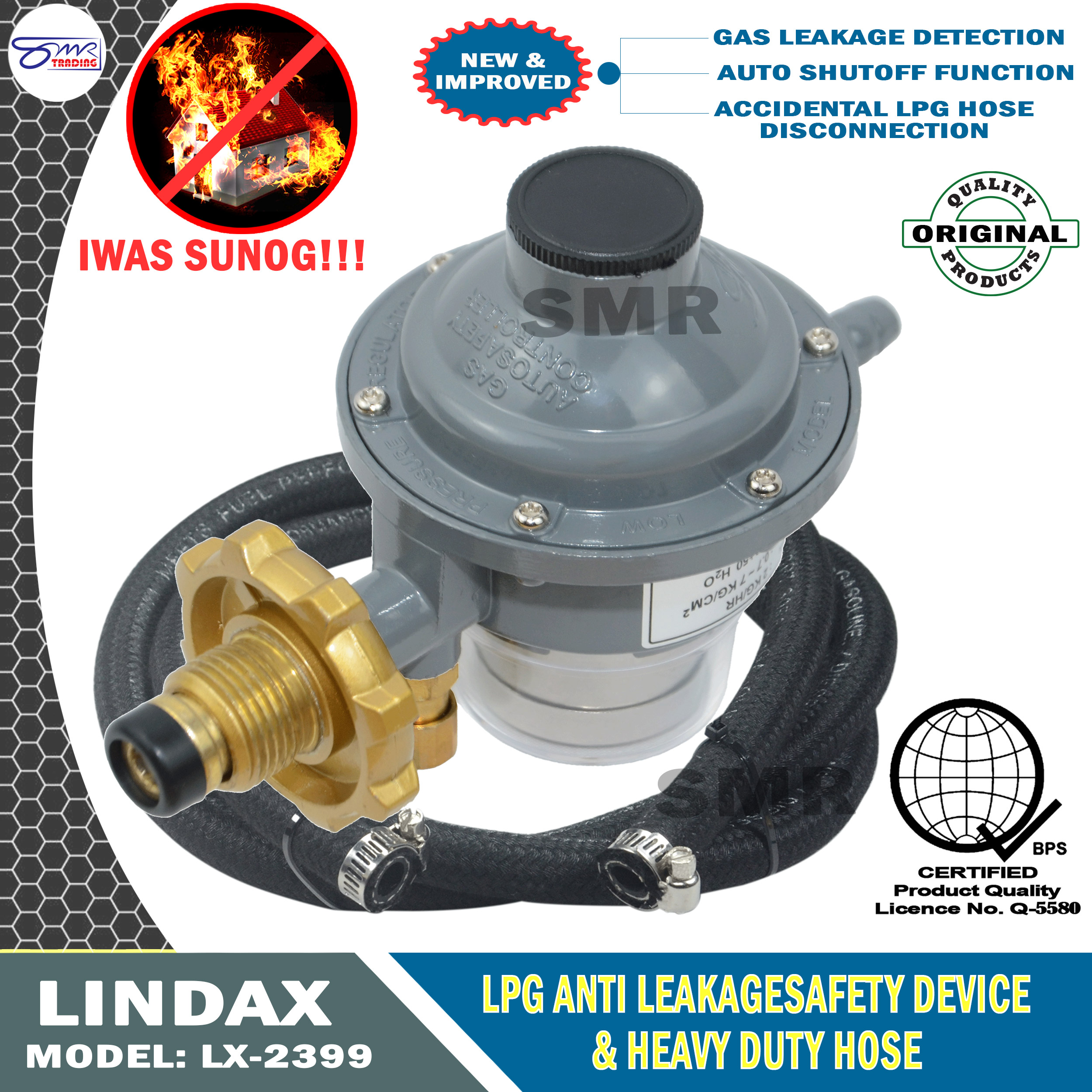LINDAX SAFETY LPG REGULATOR WITH HOSE | Shopee Philippines
