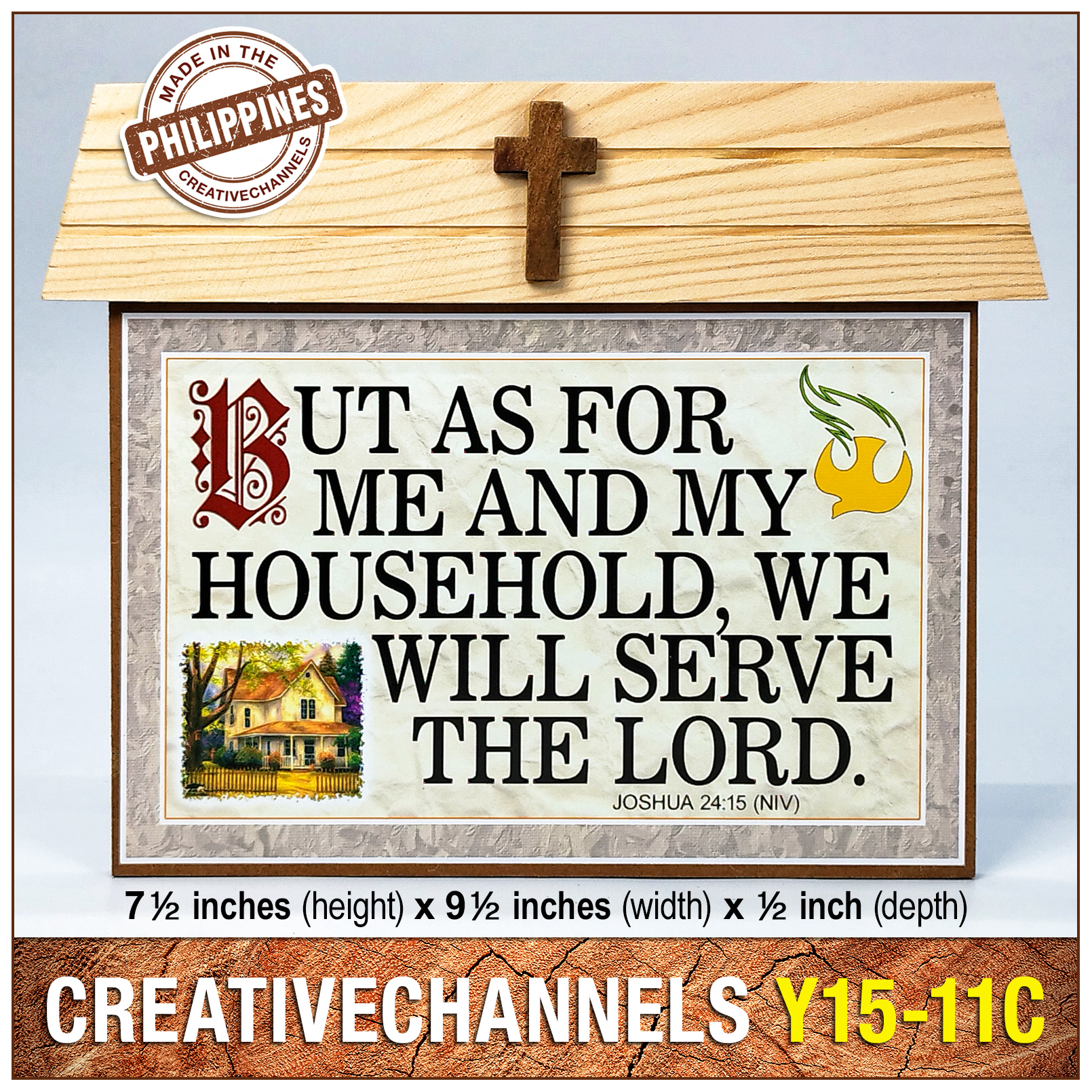 JOSHUA 24:15, Y15-11C, CreativeChannels Wooden Wall Decor, Bible Verse ...